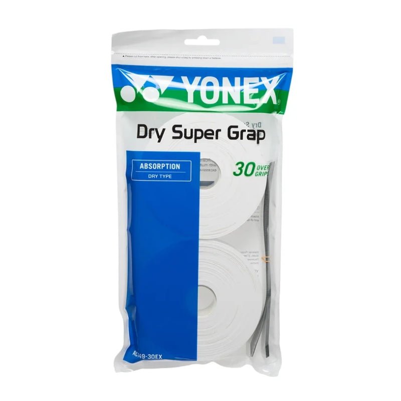 YONEX Dry Super Grip 30 Pack AC149-30EX White | Gem Sports