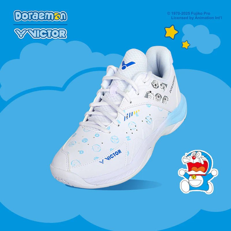 VICTOR x Doraemon Badminton Shoes - White | Gem Sports