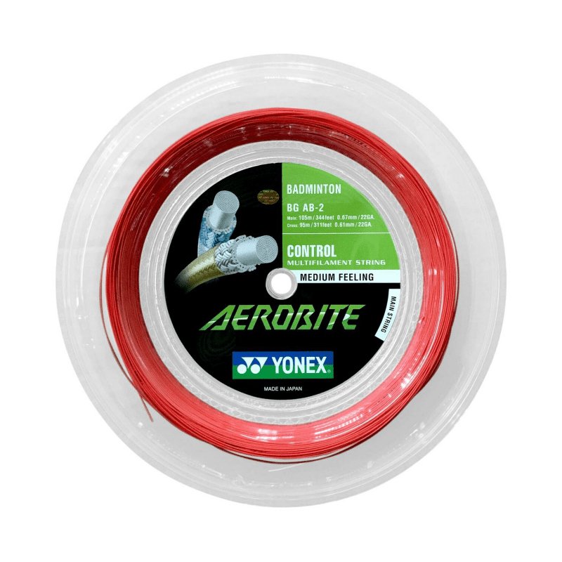 YONEX AEROBITE String Hybrid Coil (200m) Red/White – Gem Sports