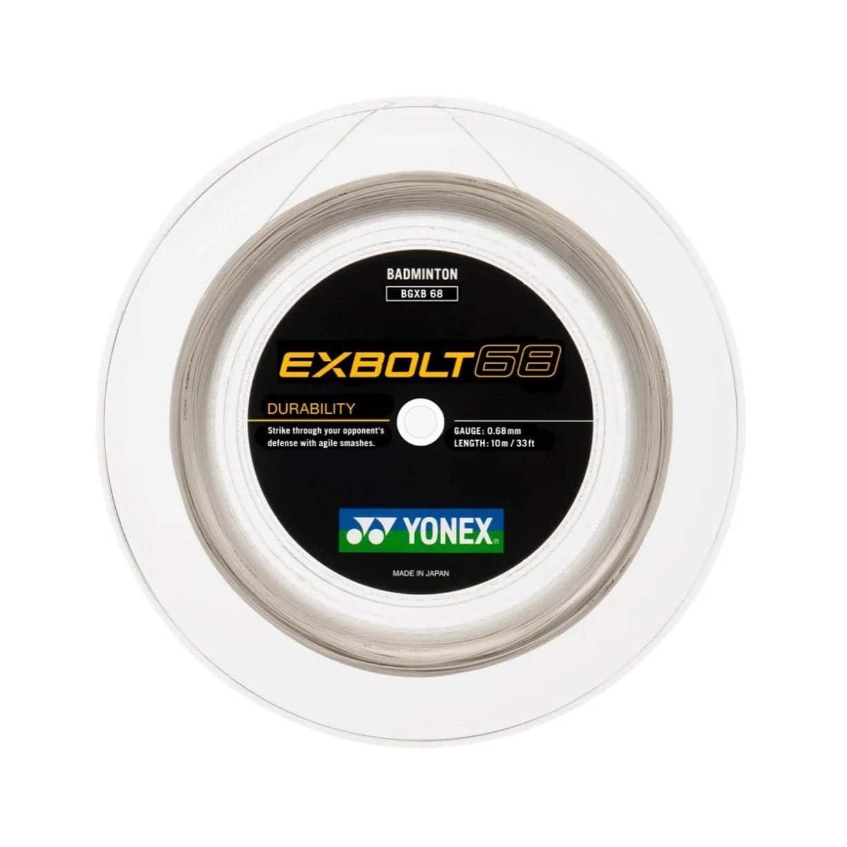 YONEX EXBOLT 68 White Badminton String Coil - 200m – Gem Sports
